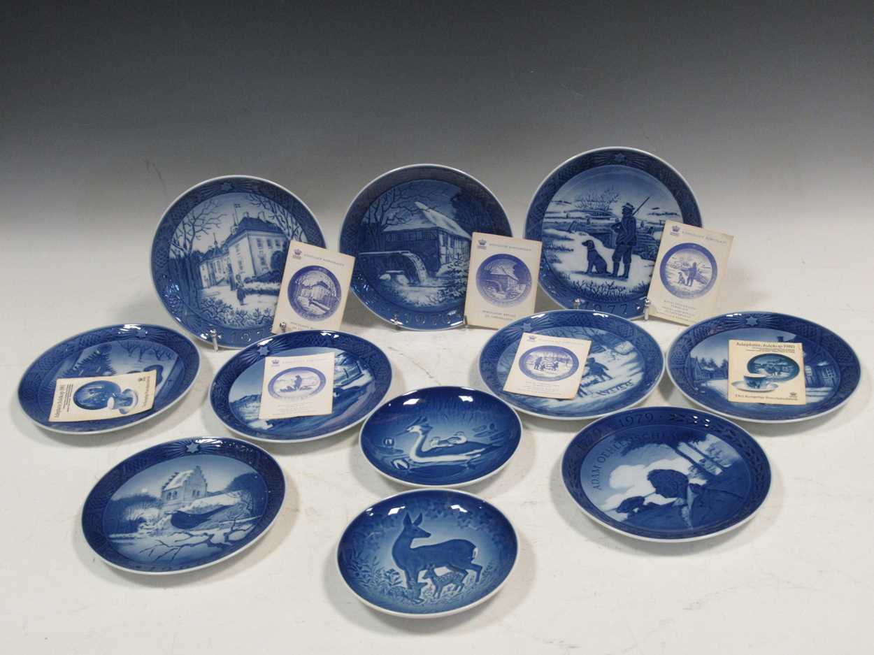 Lot 21 - Nine Royal Copenhagen christmas plates with