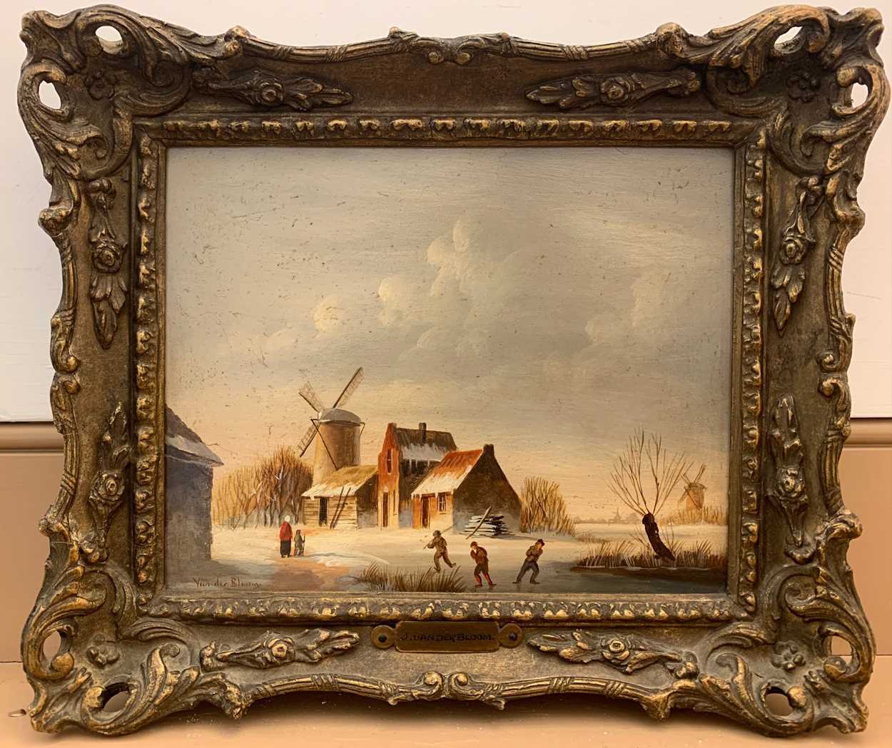 Lot 601 - J Van Der Bloom Winter landscape with