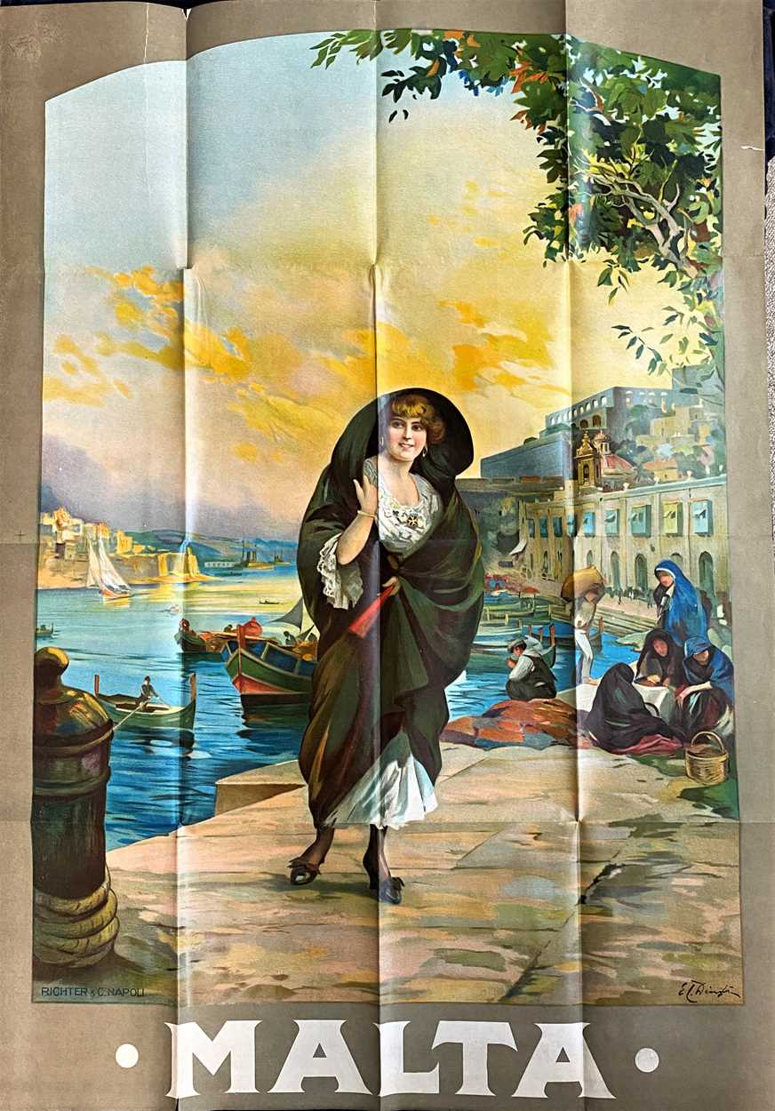 Lot 213 - Malta colour printed advertising poster by