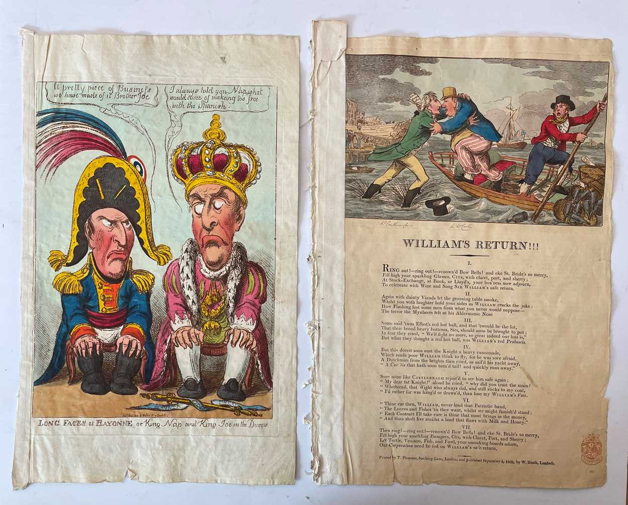 Lot 61 - Six hand coloured satirical cartoons by