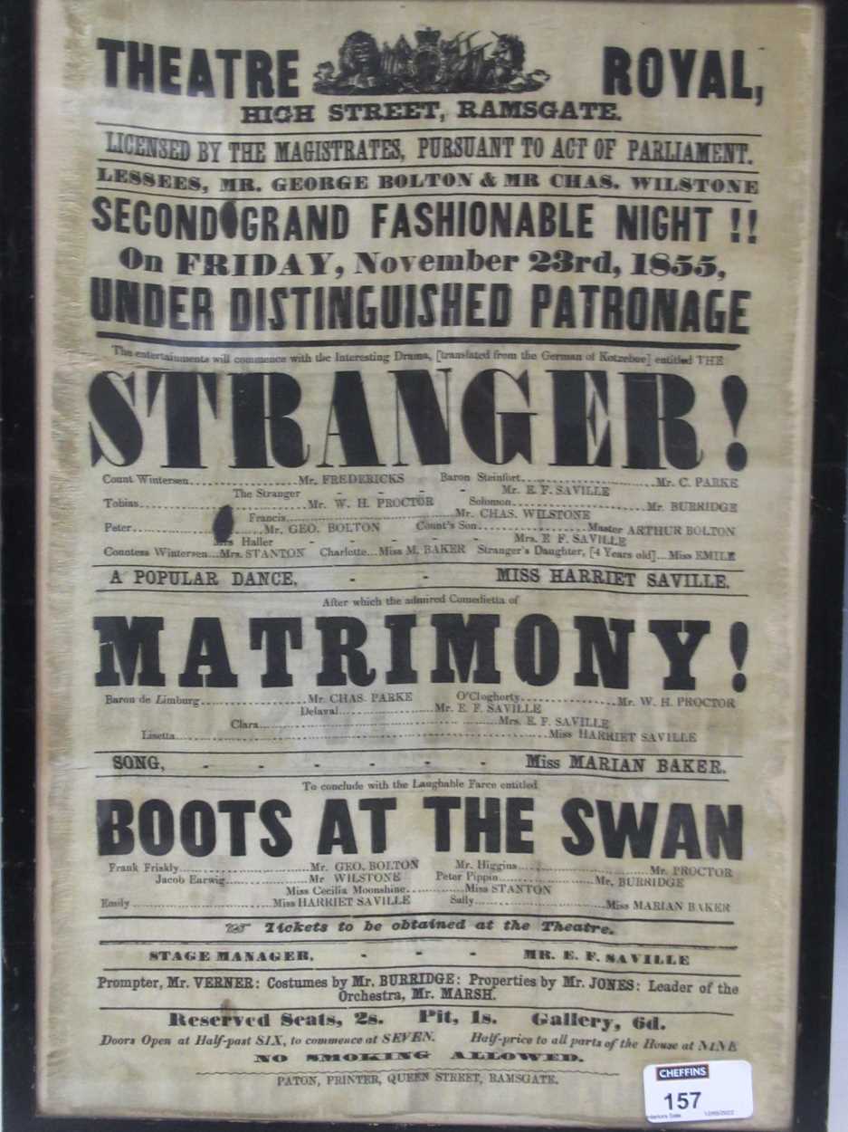 Lot 157 - A Victorian printed silk advertising bill