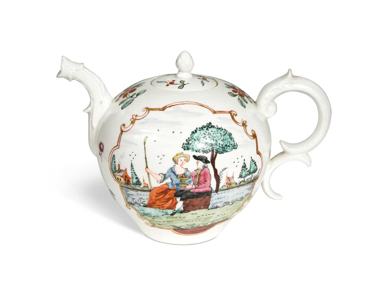 Lot 38 - An 18th century porcelain Continental bullet