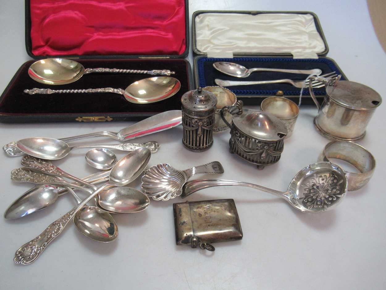 Lot 180 - A collection of silver, mainly flatware,