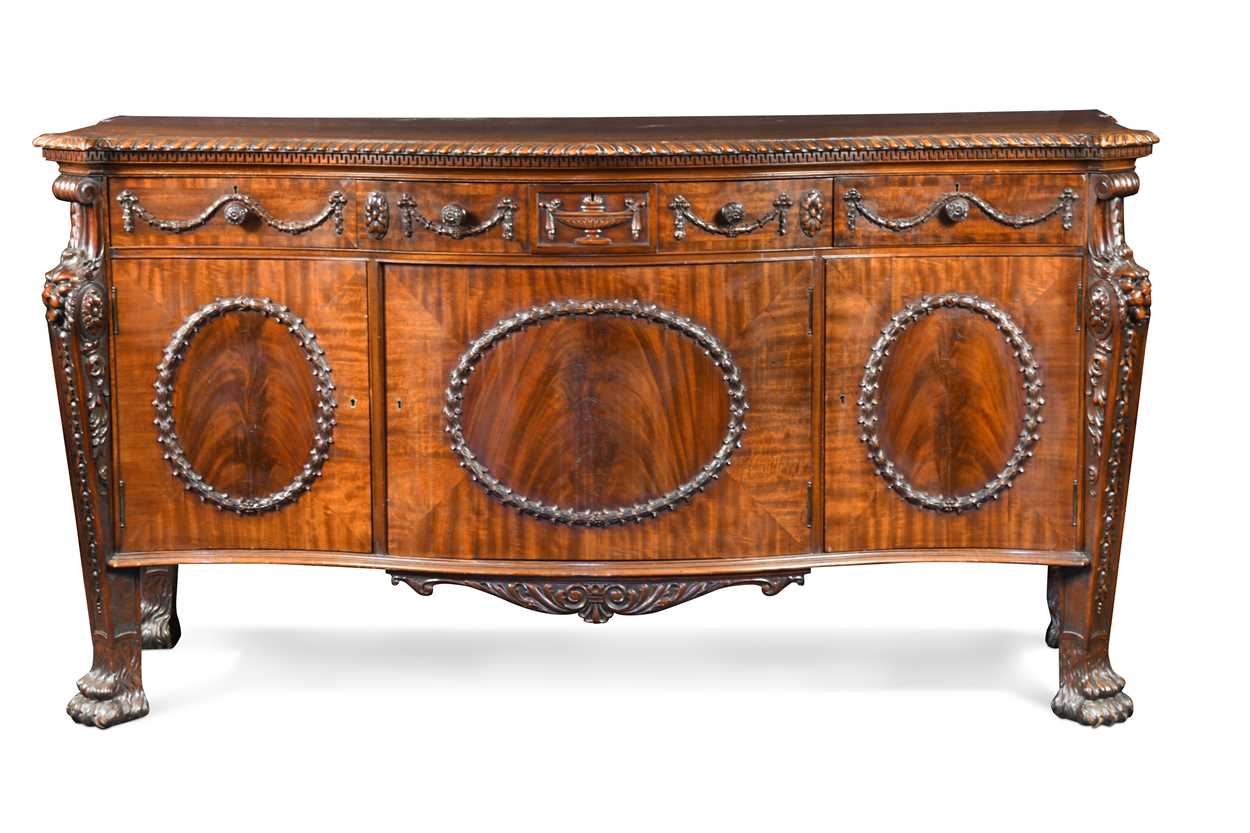 Lot 252 - A Chippendale style mahogany commode, 20th