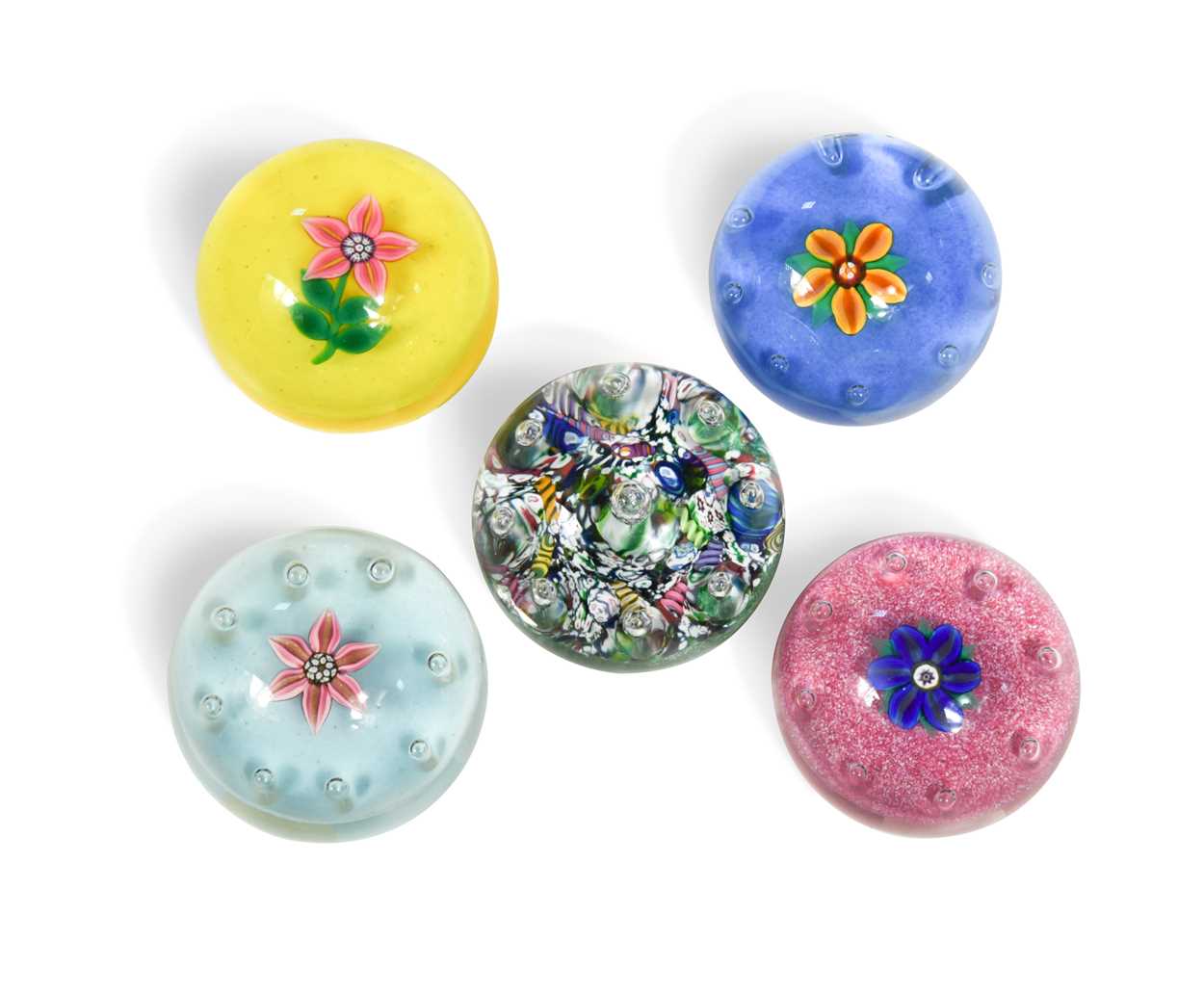 Lot 27 - Five Paul Ysart glass paperweights,