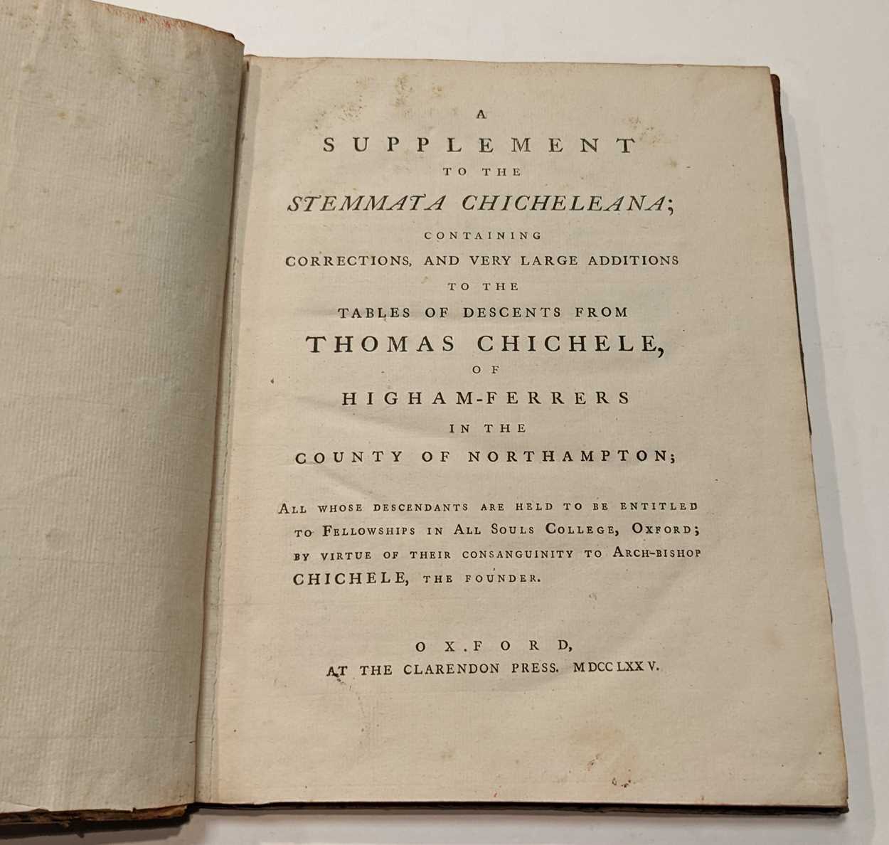 Lot 133 - CHICHELE (Thomas) Stemmata Chicheleana or a