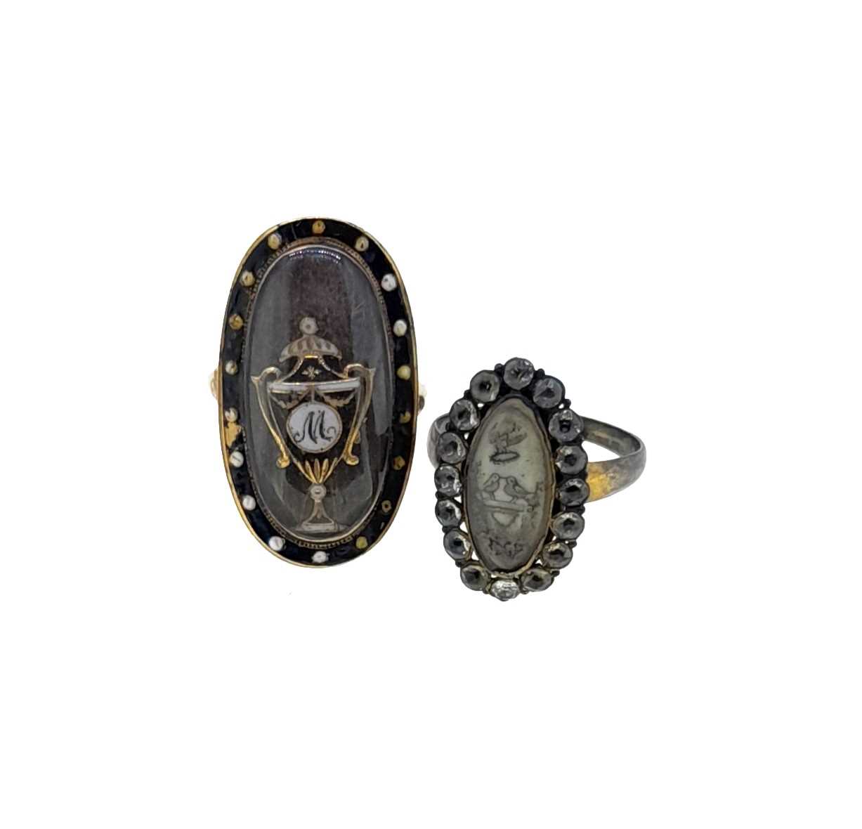 Lot 72 - Two Georgian memorial rings,