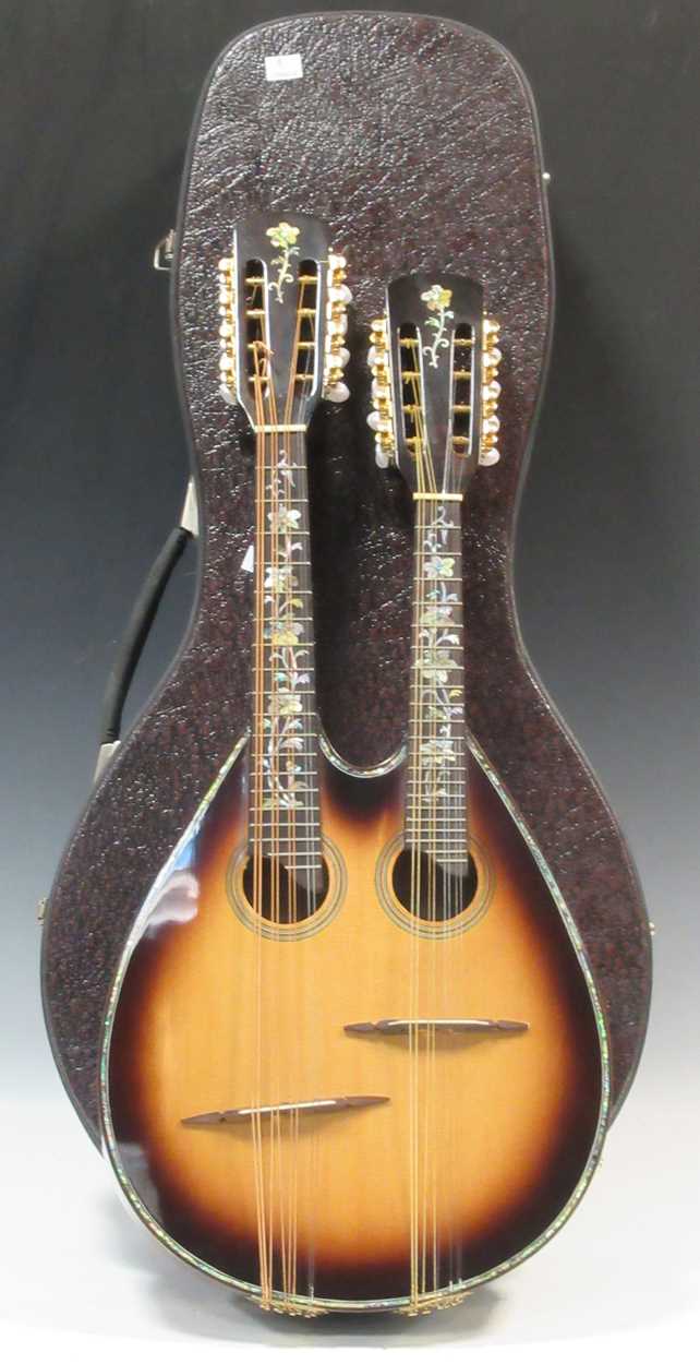Lot 85 - Dual necked mandola and mandolin, with mother