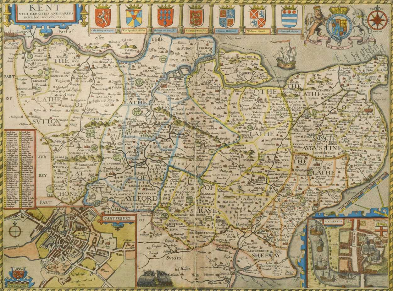 Lot 64 - John Speed. Kent with her cities and earles