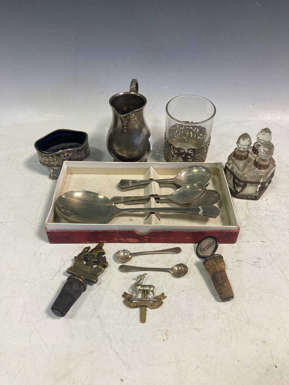 Lot 206 - A Dutch silver and glass beaker with pierced