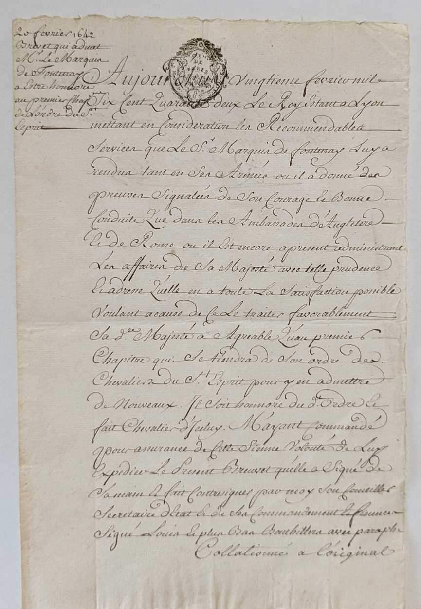 Lot 301 - A French manuscript document dated 1642