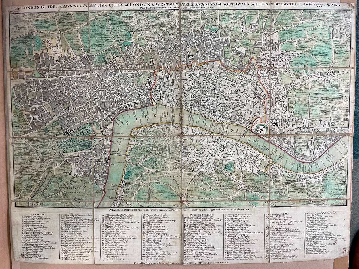 Lot 64 - A folding map of London 1777, by J Ellis, for