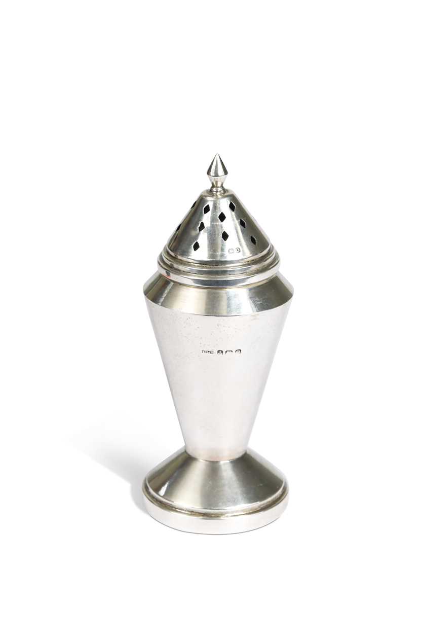 Lot 101 - An Art Deco silver sugar sifter,