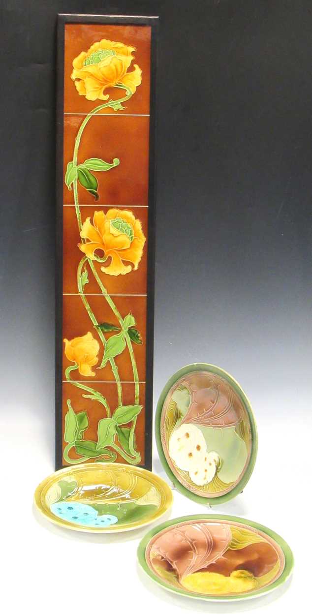Lot 48 - Three Minton Secessionist plates and a framed