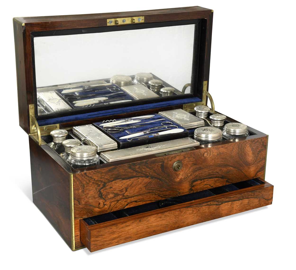 Lot 761 - A Victorian rosewood fitted dressing box,