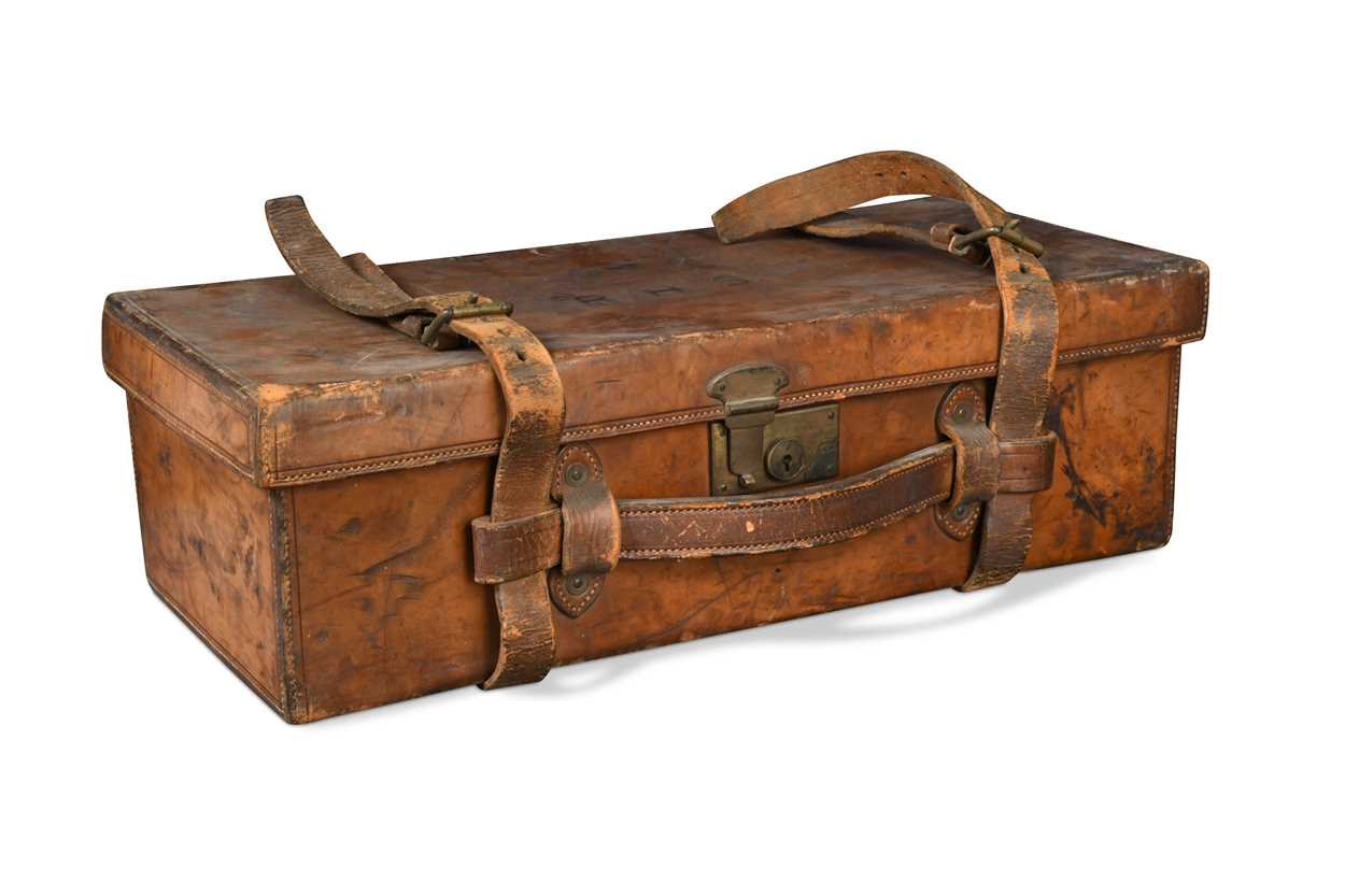Lot 128 - A large leather cartridge magazine,