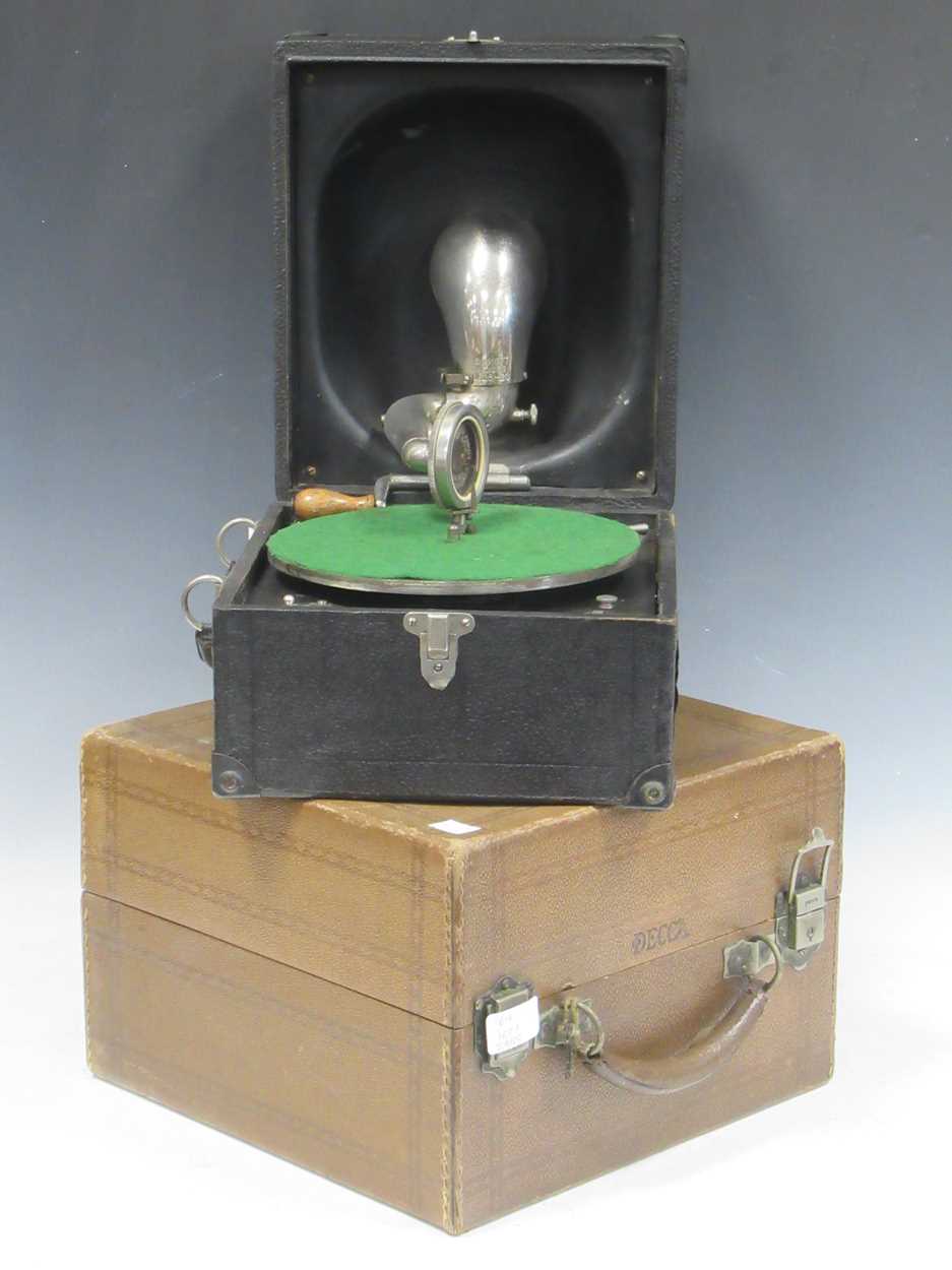 Lot 167 - A Decca portable gramophone in mock leather