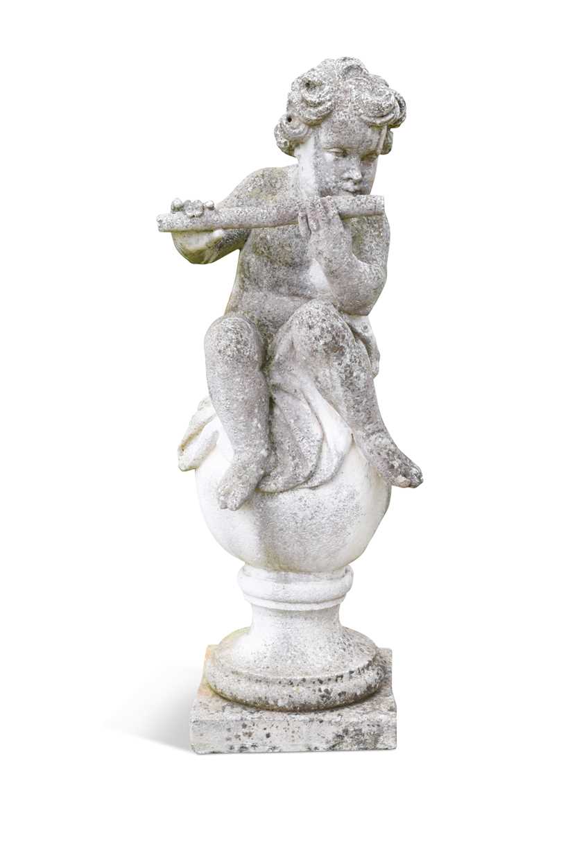 Lot 776 - A reconstituted stone figure of Pan, 20th