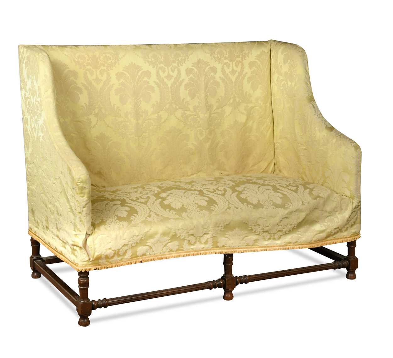 Lot 320 - A Carolean style settee, 19th century,
