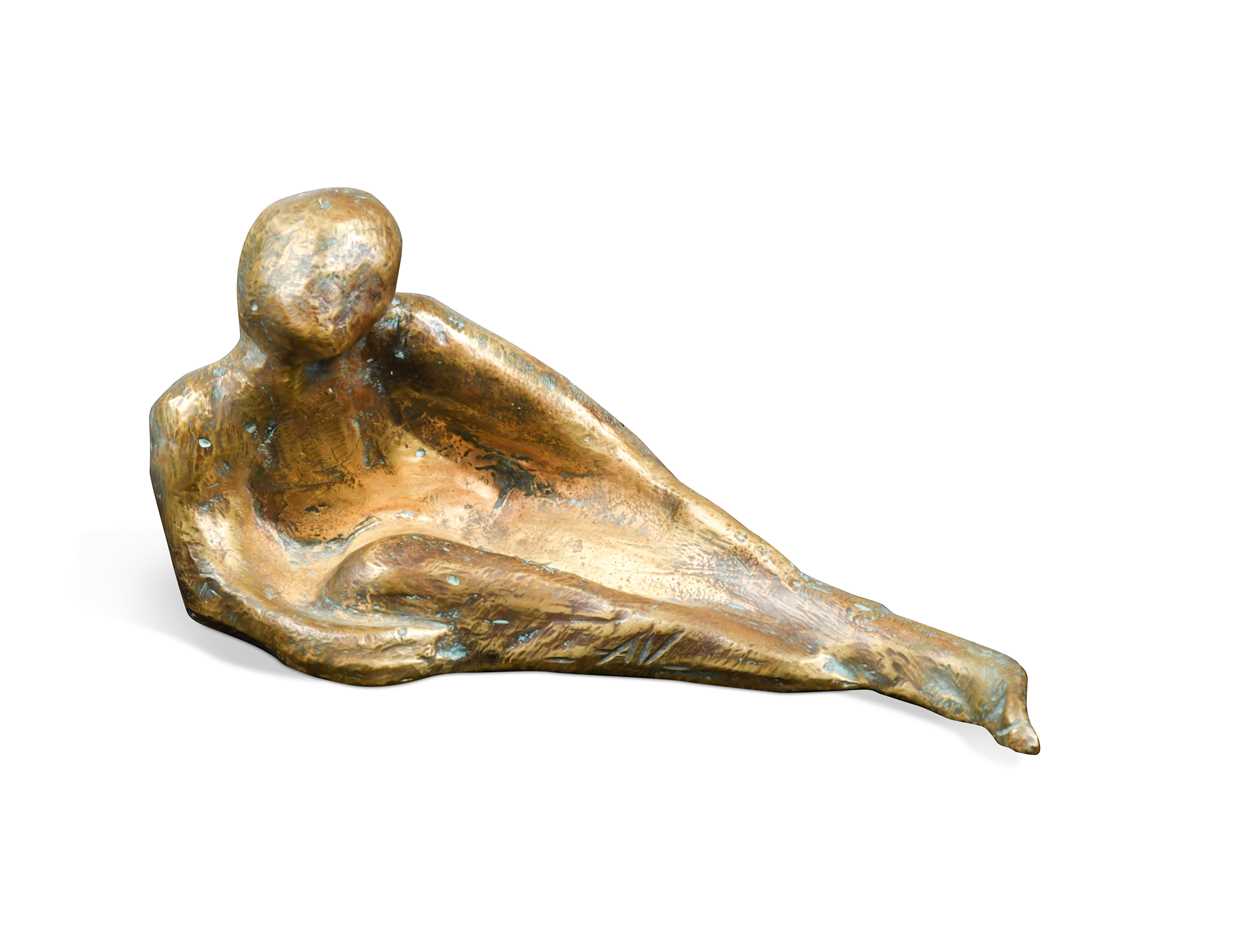 Lot 94 - A mid-century bronze of a reclining figure,