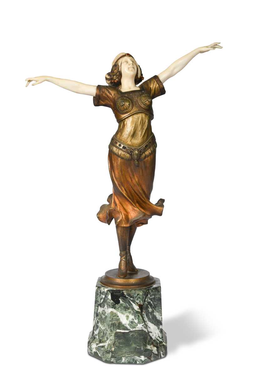Lot 90 - B. Grundmann, an Art Deco bronze and ivory