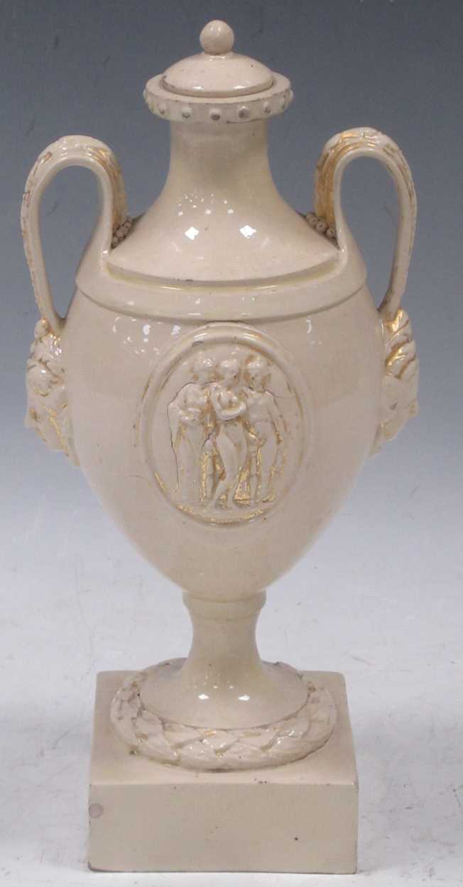 Lot 30 - A Wedgwood and Bentley creamware vase and