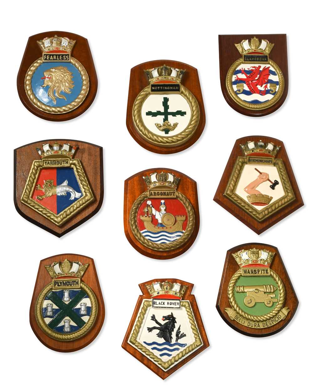 Lot 68 - A collection of ship's badges,
