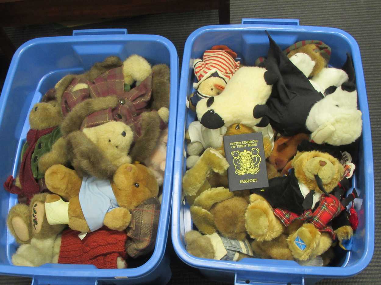 Lot 28 - Two boxes of mixed bears and plush stuffed