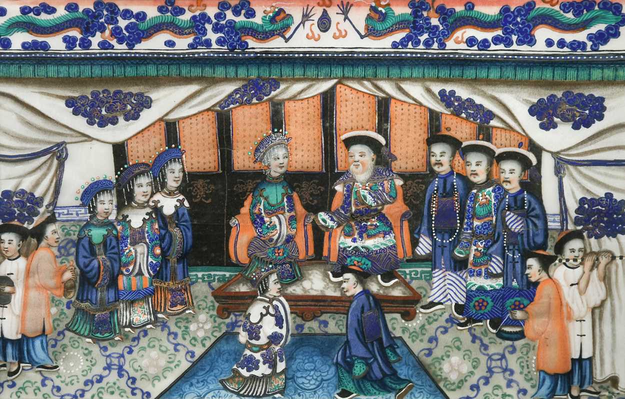 Lot 54 - A Chinese painting on pith paper, 19th