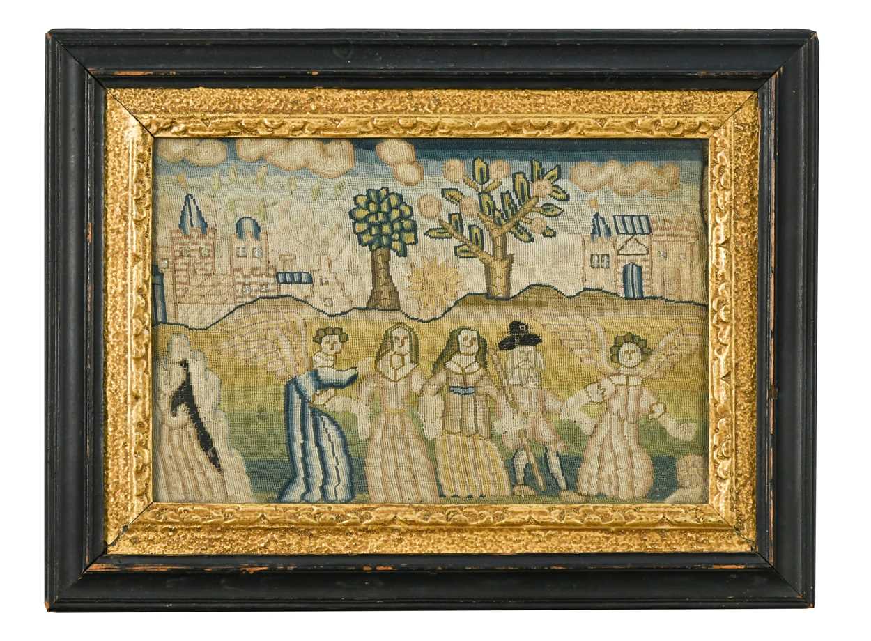 Lot 52 - A needlework depicting the angels visiting