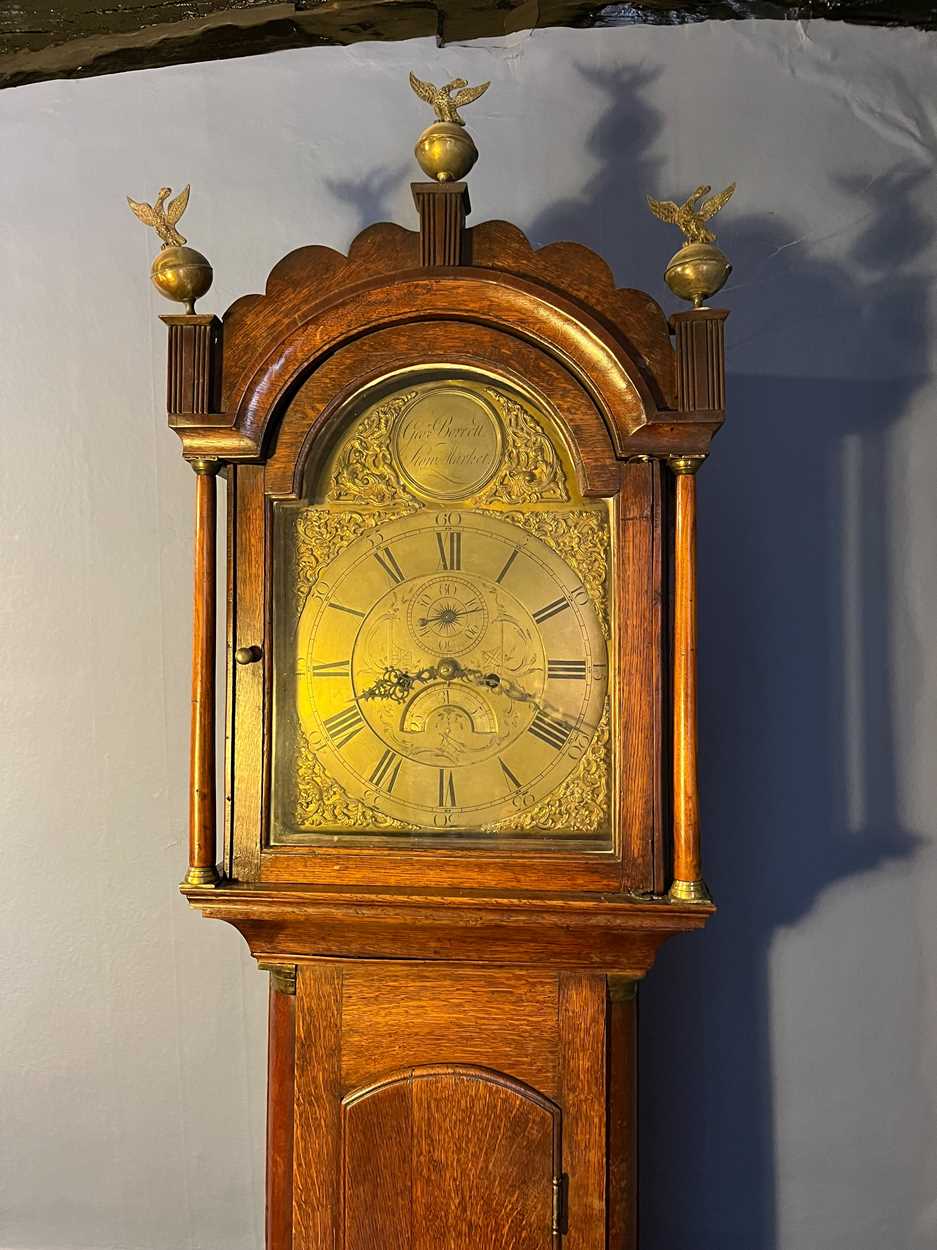 Lot 81 - An oak longcase clock, late 18th century,