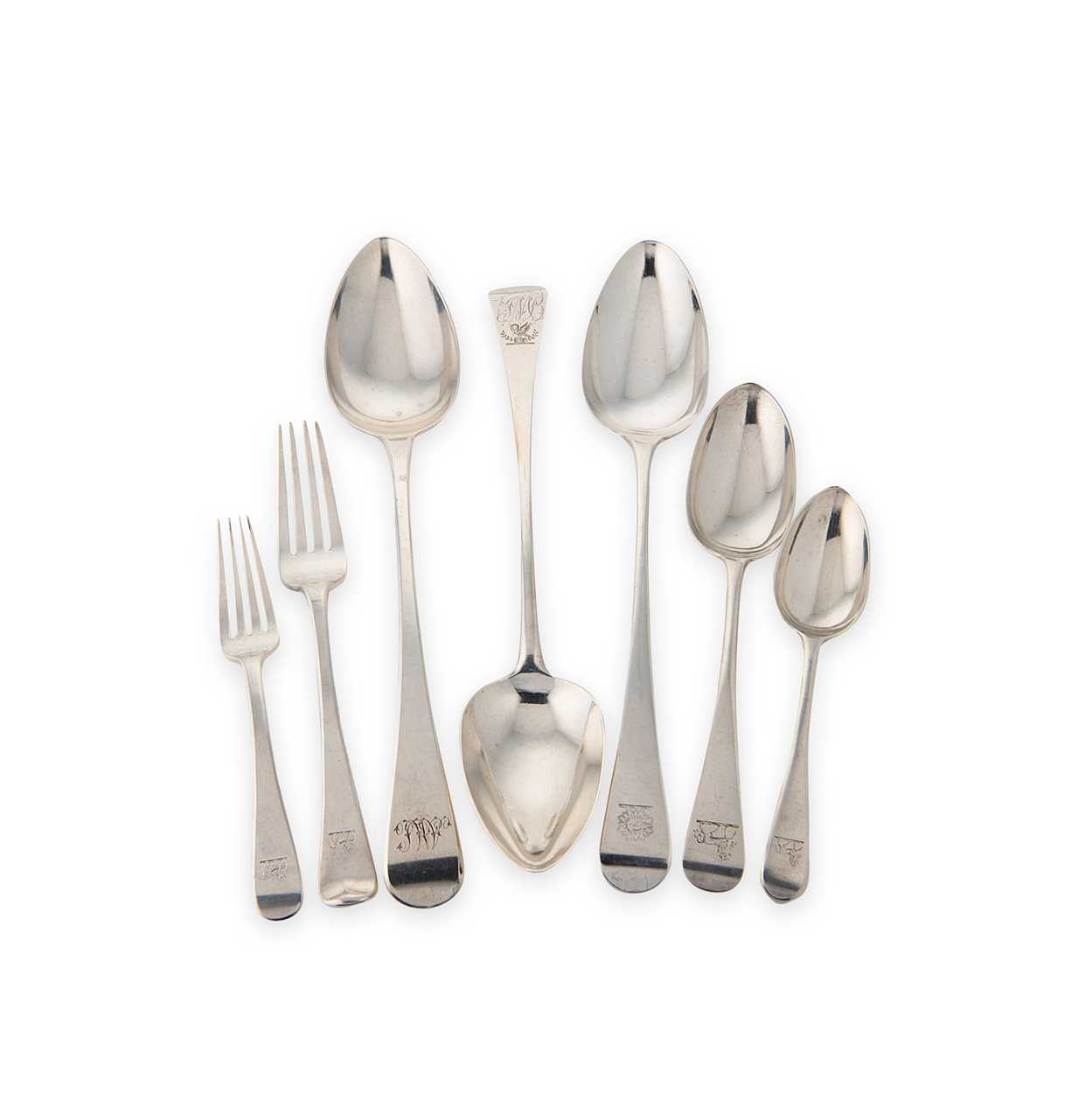 Lot 439 - Exeter - A 21-piece set of Victorian silver
