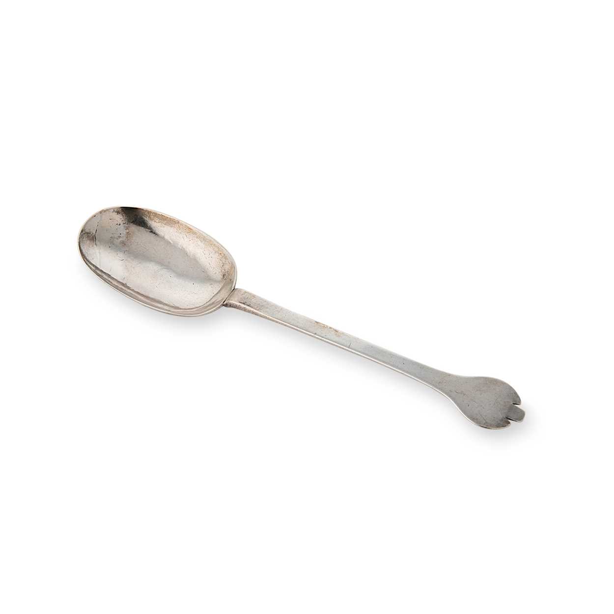 Lot 337 - A James II silver trefid spoon,