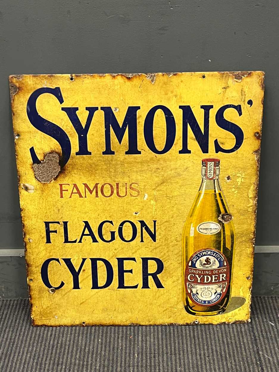 Lot 220 - A vintage advertising enamel sign Symons