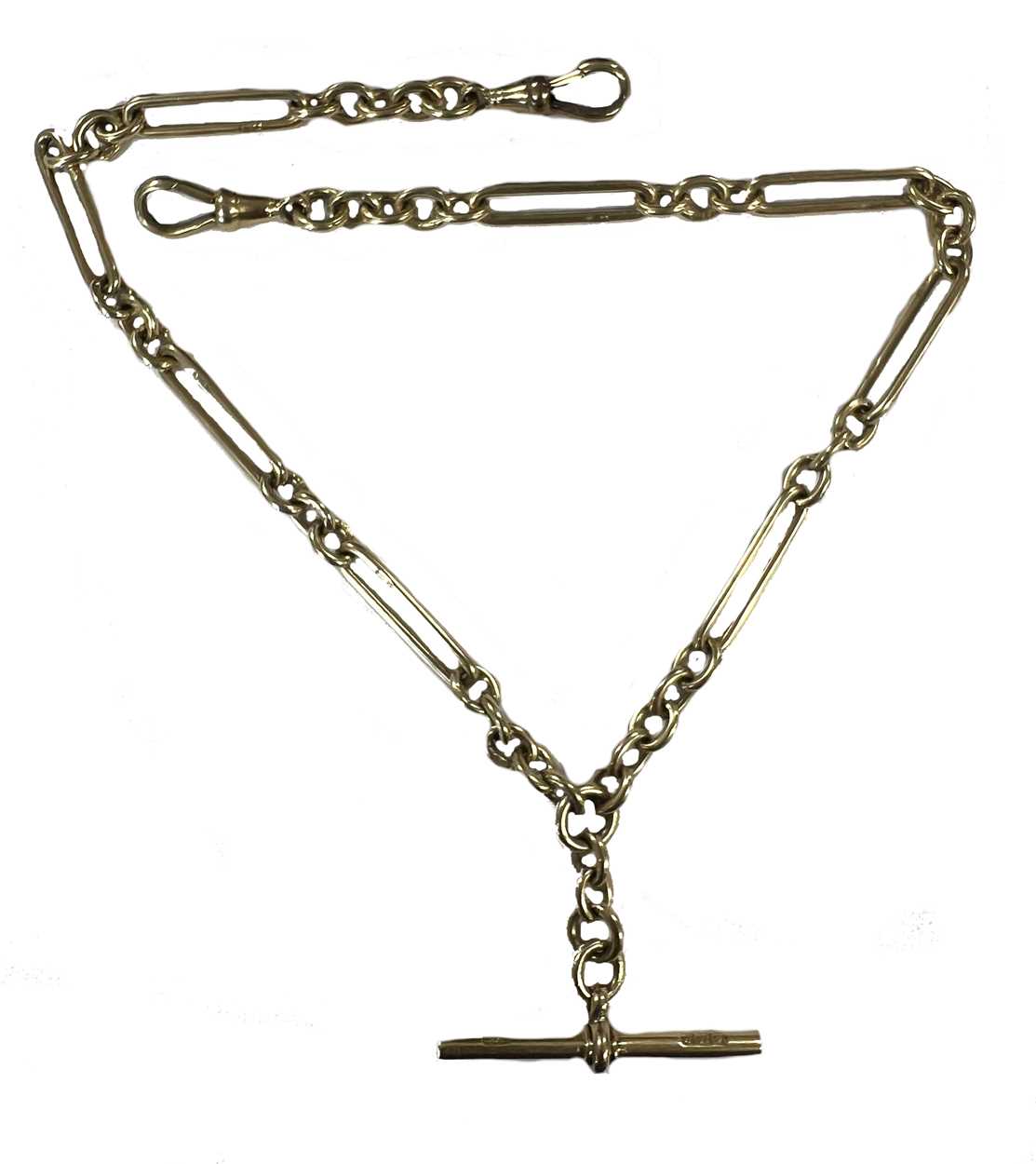 Lot 240 - An 18ct gold 'Albert' watch chain,