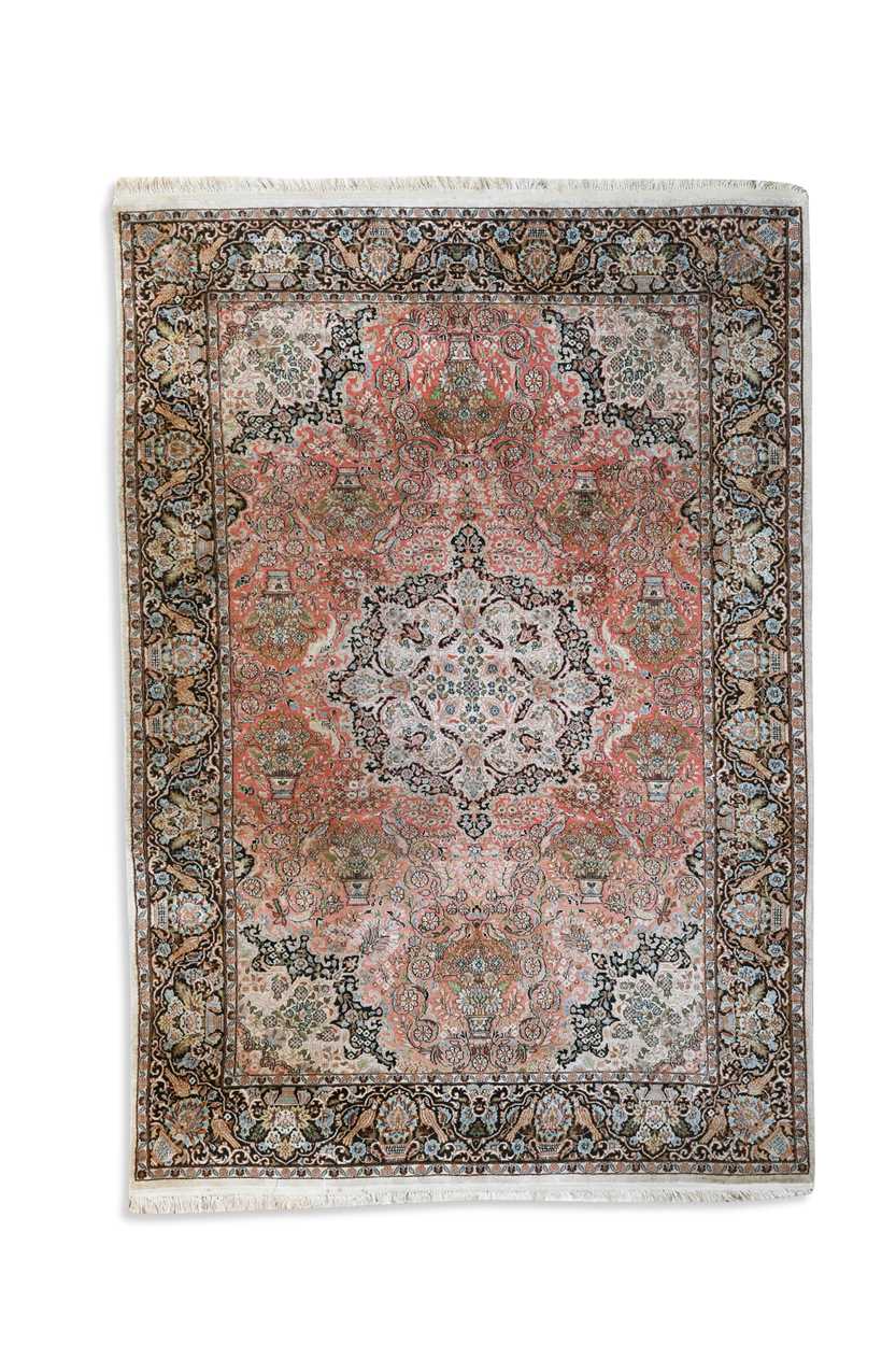Lot 325 - A Tabriz silk rug,