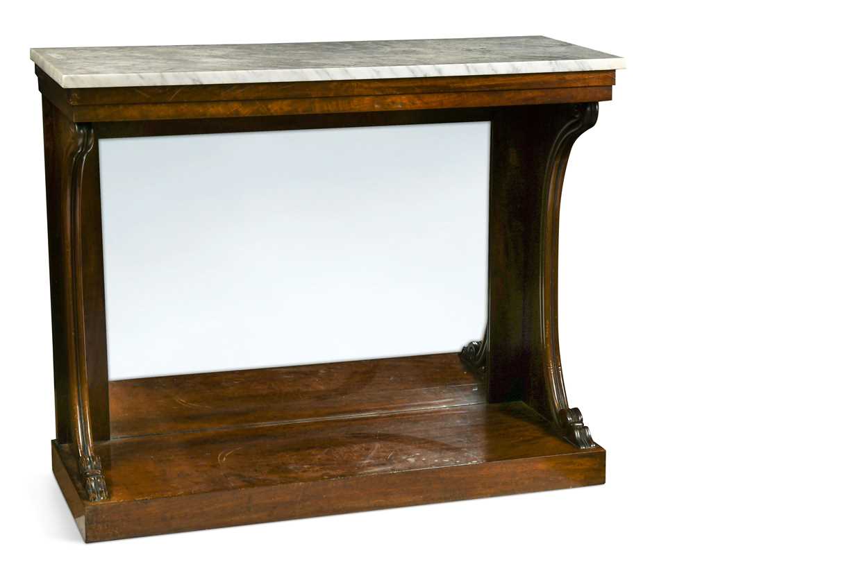 Lot 395 - A Regency mahogany marble topped console