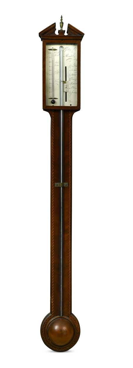 Lot 601 - A mahogany stick barometer by Gatty & Co.,