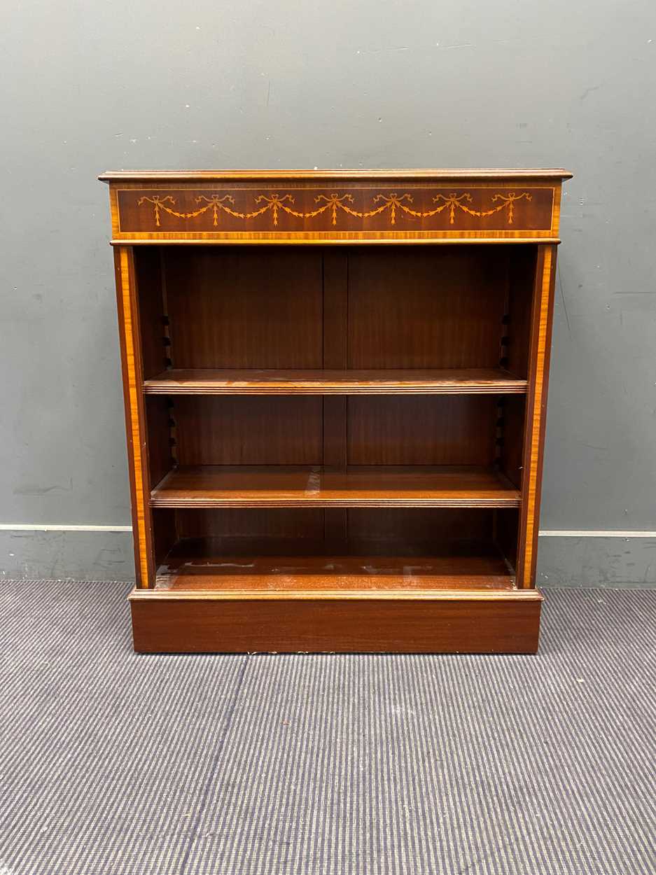 Lot 405 - Reproduction marquetry bookcase 94cm x 84cm