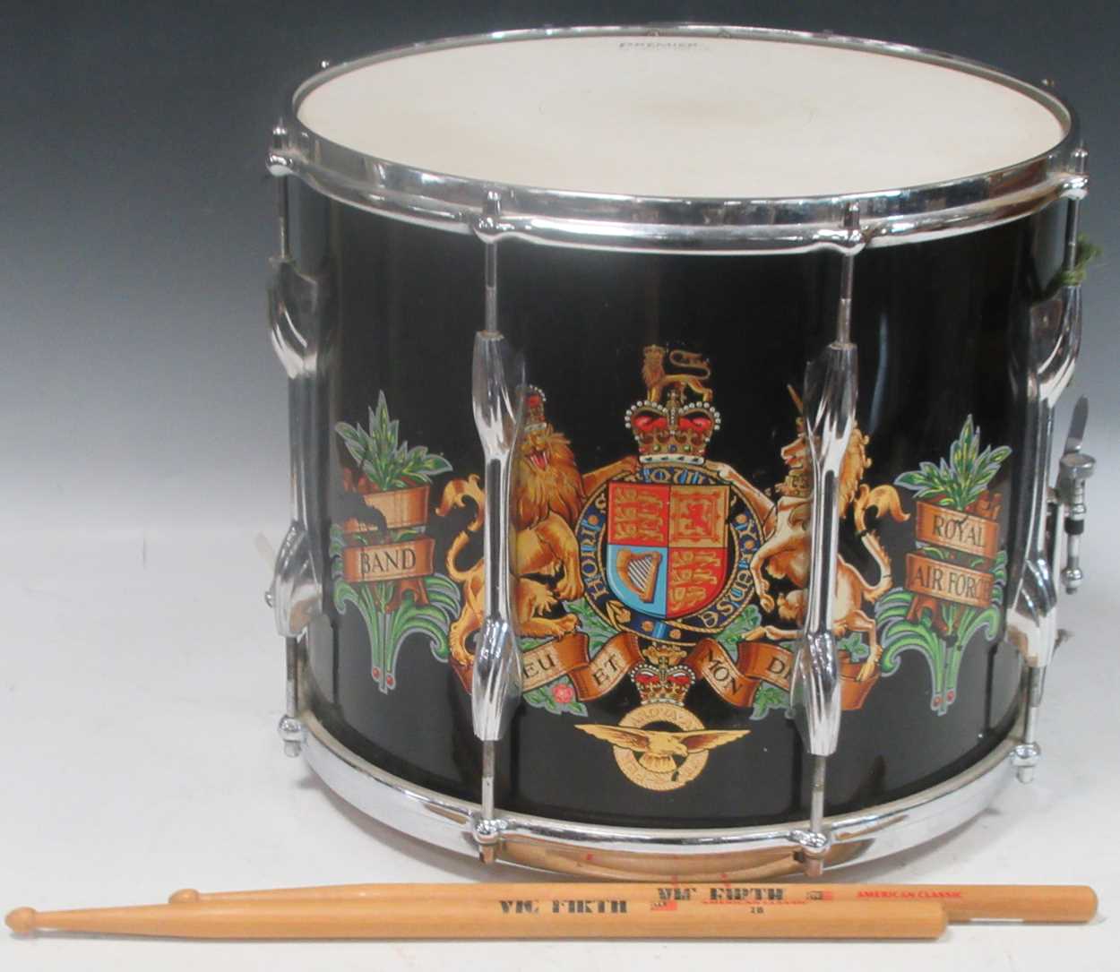 Lot 70 - A painted Royal Air Force snare drum, modern
