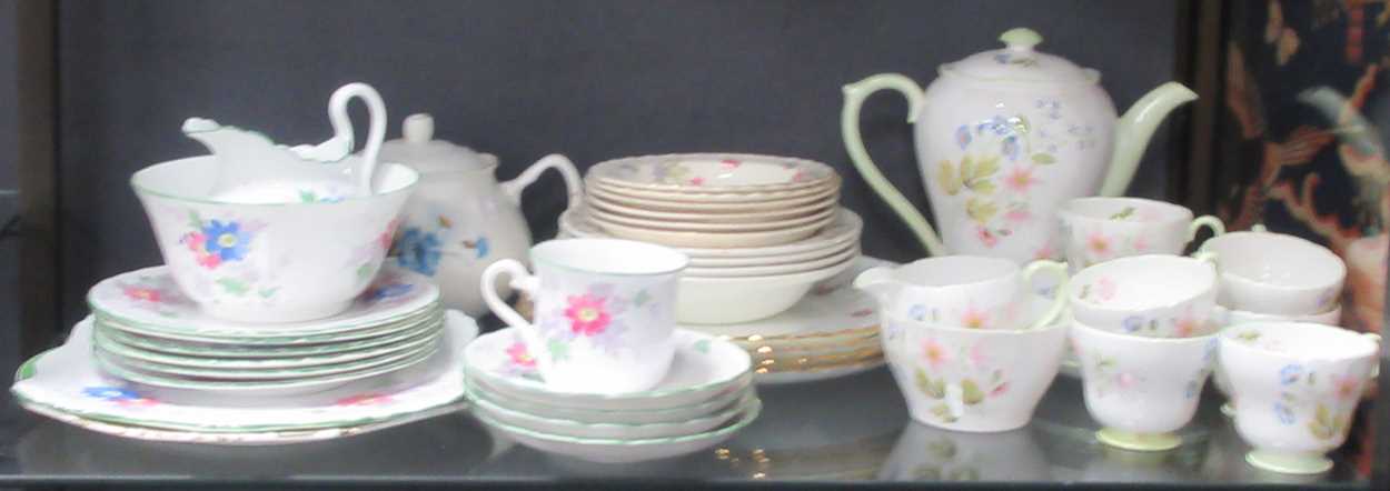 Lot 105 - Pretty floral part tea services, Plant