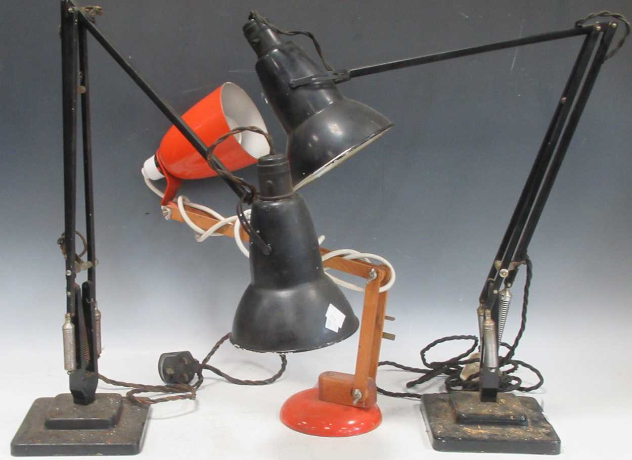 Lot 44 - Two black painted industrial Anglepoise lamps