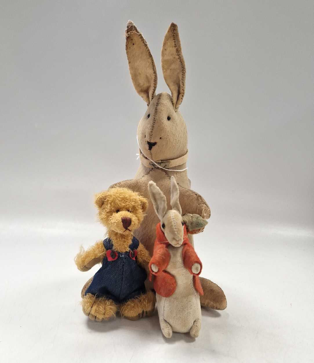 Lot 121 - A felted rabbit teddy, early 20th century,