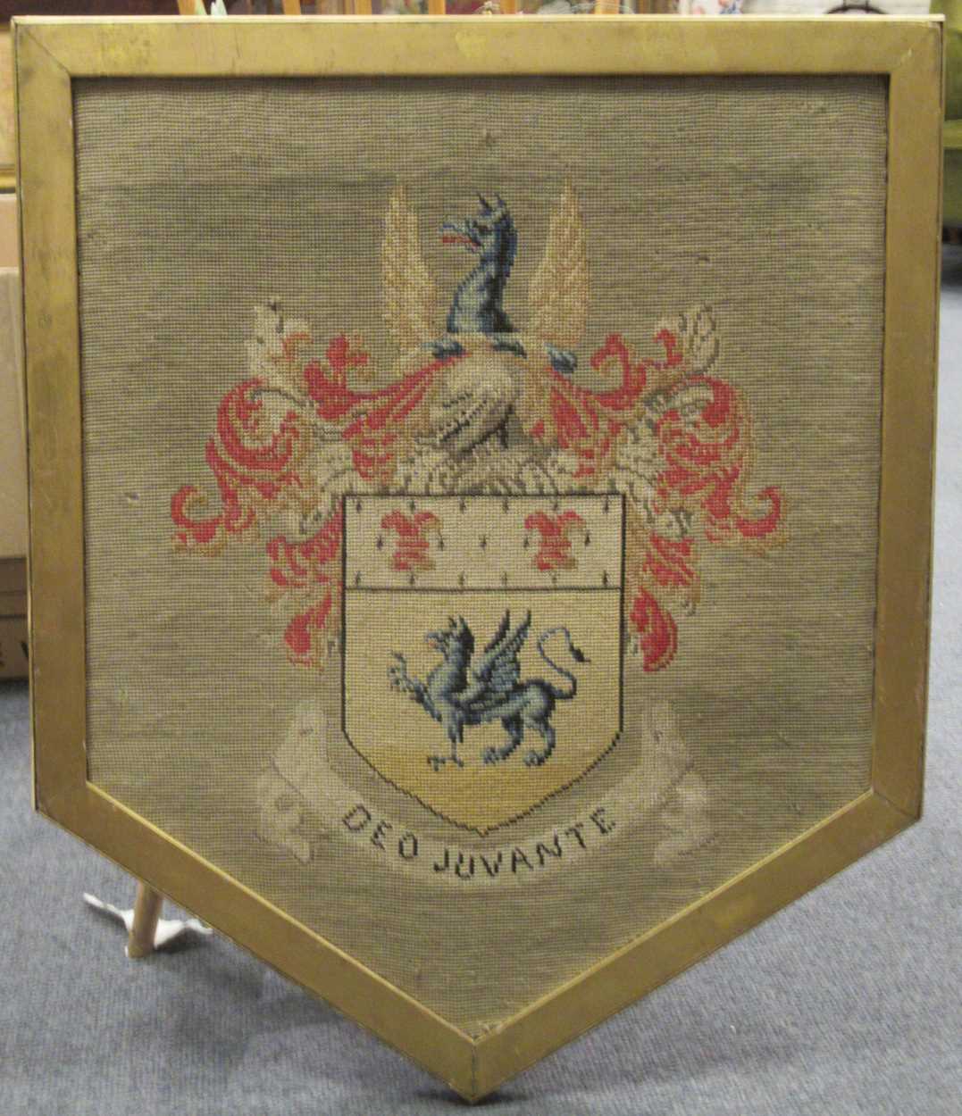 Lot 238 - Late 19th century framed banner with family
