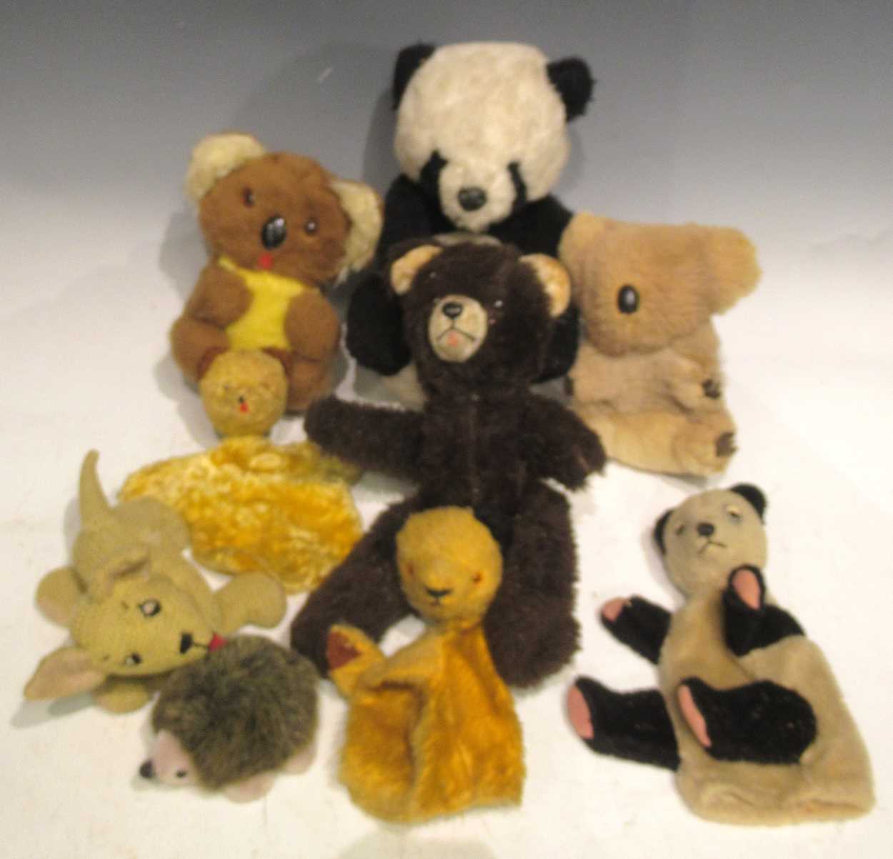 Lot 325 - 1970s Sooty and Panda glove puppets,