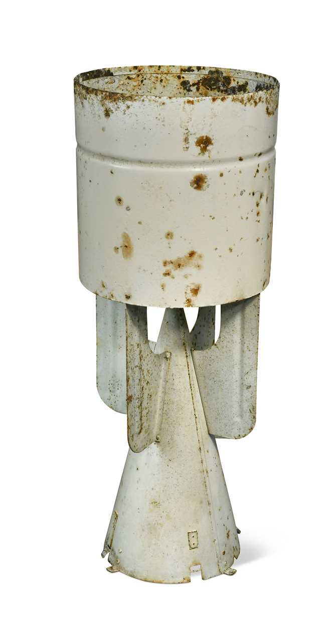 Lot 158 - A WWII bomb tail fin, now as a lamp/table,