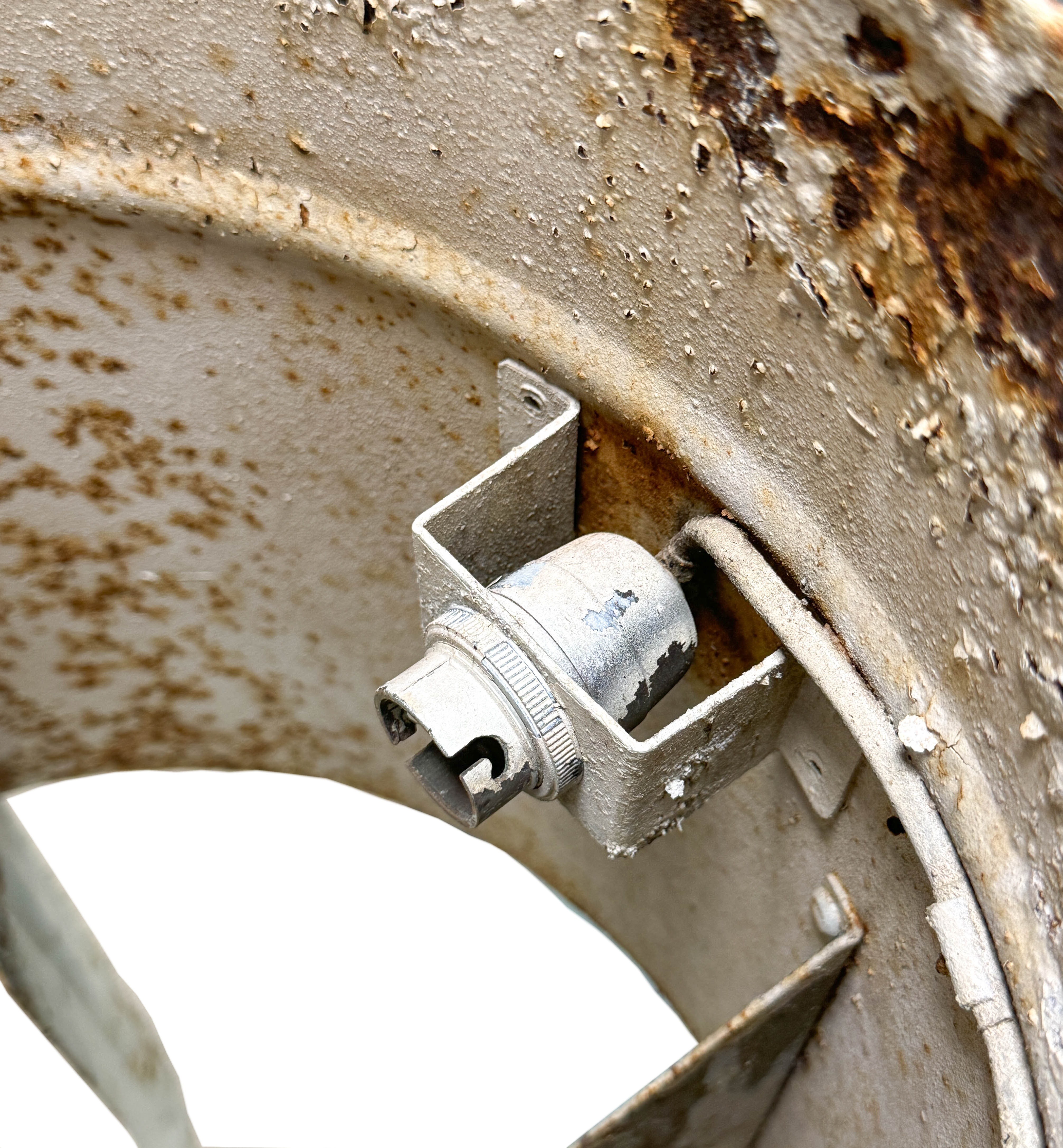 Lot 158 - A WWII bomb tail fin, now as a lamp/table,