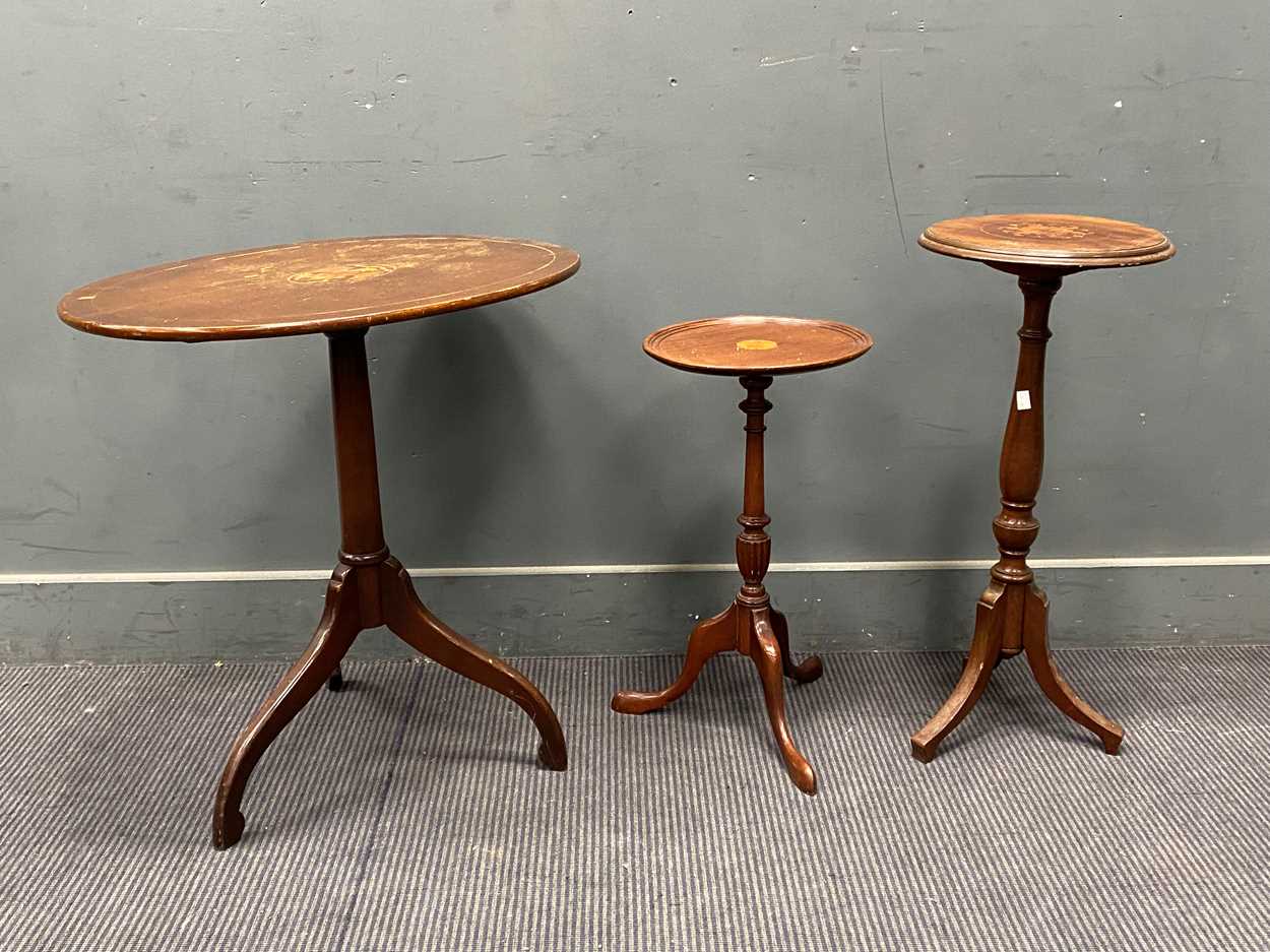 Lot 430 - Three mahogany occasional tables, to include
