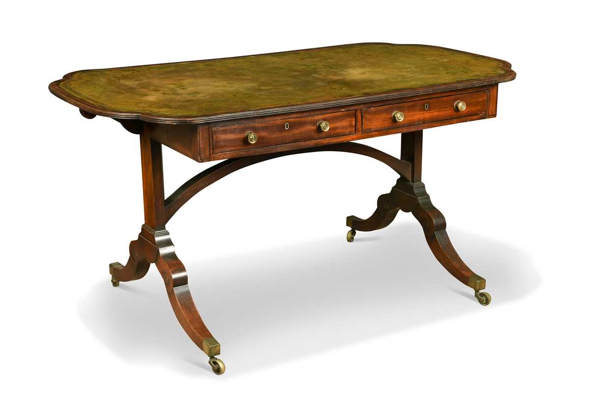 Lot 378 - A Regency mahogany library table,