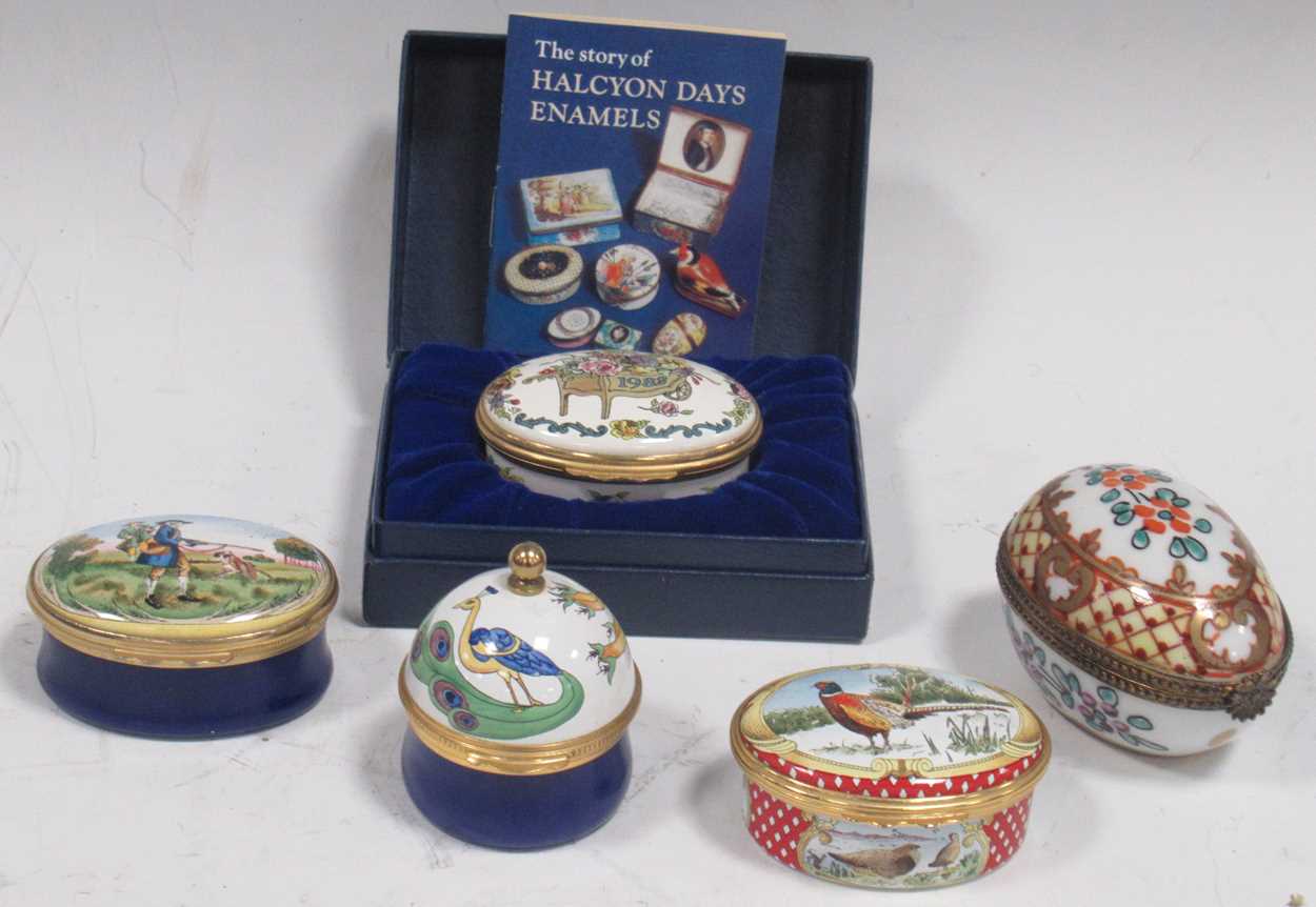 Lot 194 - Three Halcyon Days enamel pill boxes,